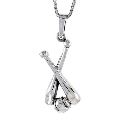 Sterling Silver Baseball Bats Pendant / Charm, Italian Box Chain | eBay
