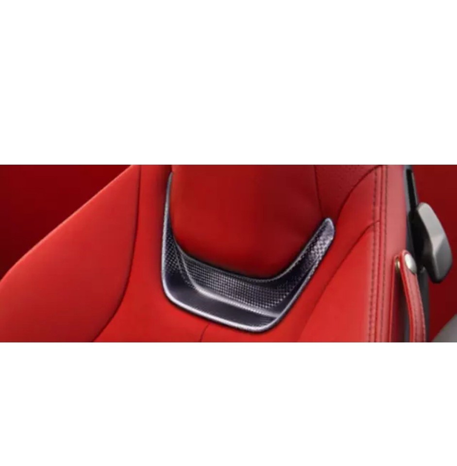 GENUINE OEM Ferrari F164 Portofino Glossy Carbon fiber headrest insert ...