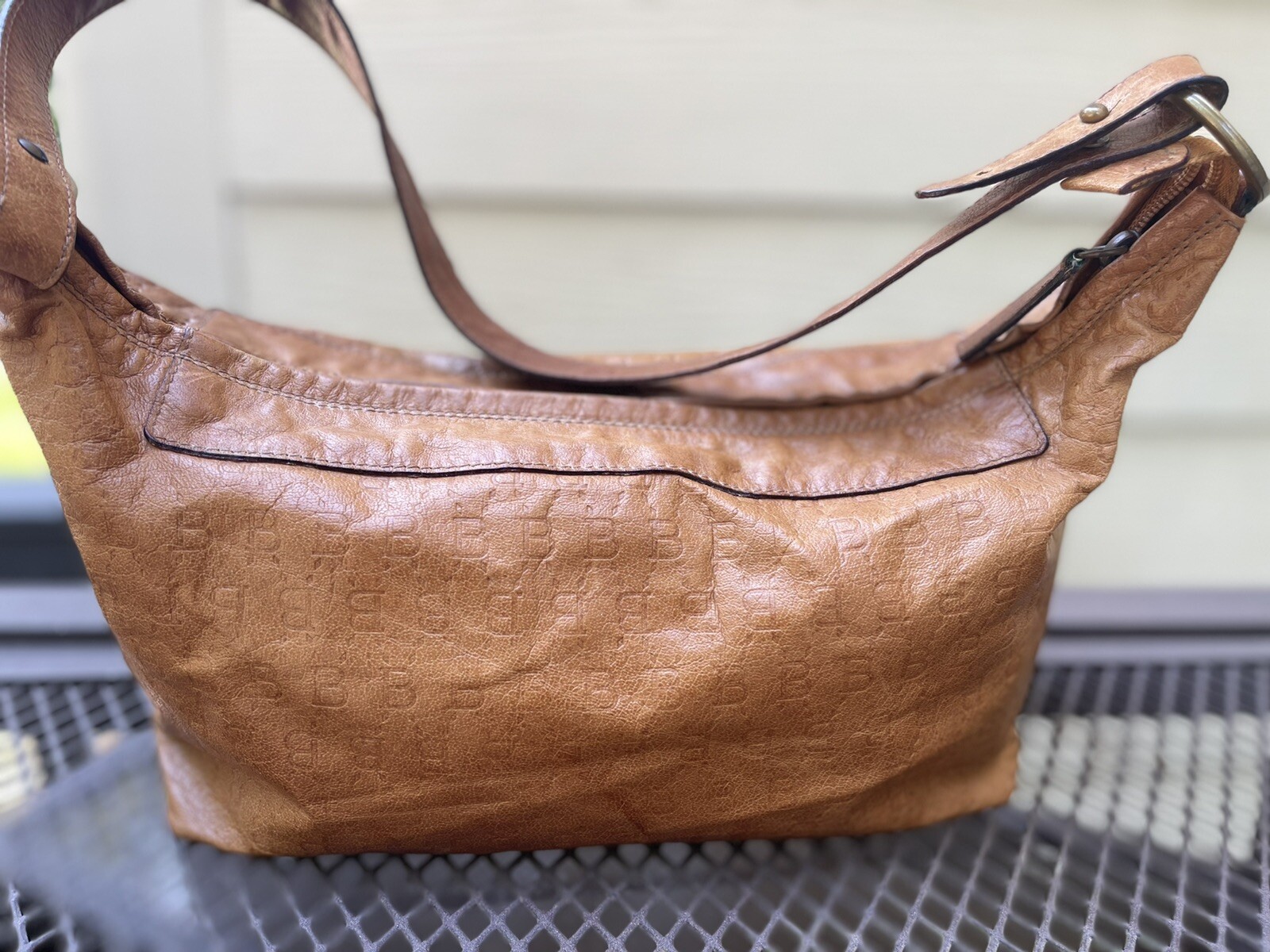 Blumarine Logo Leather Hobo Bag - Gem