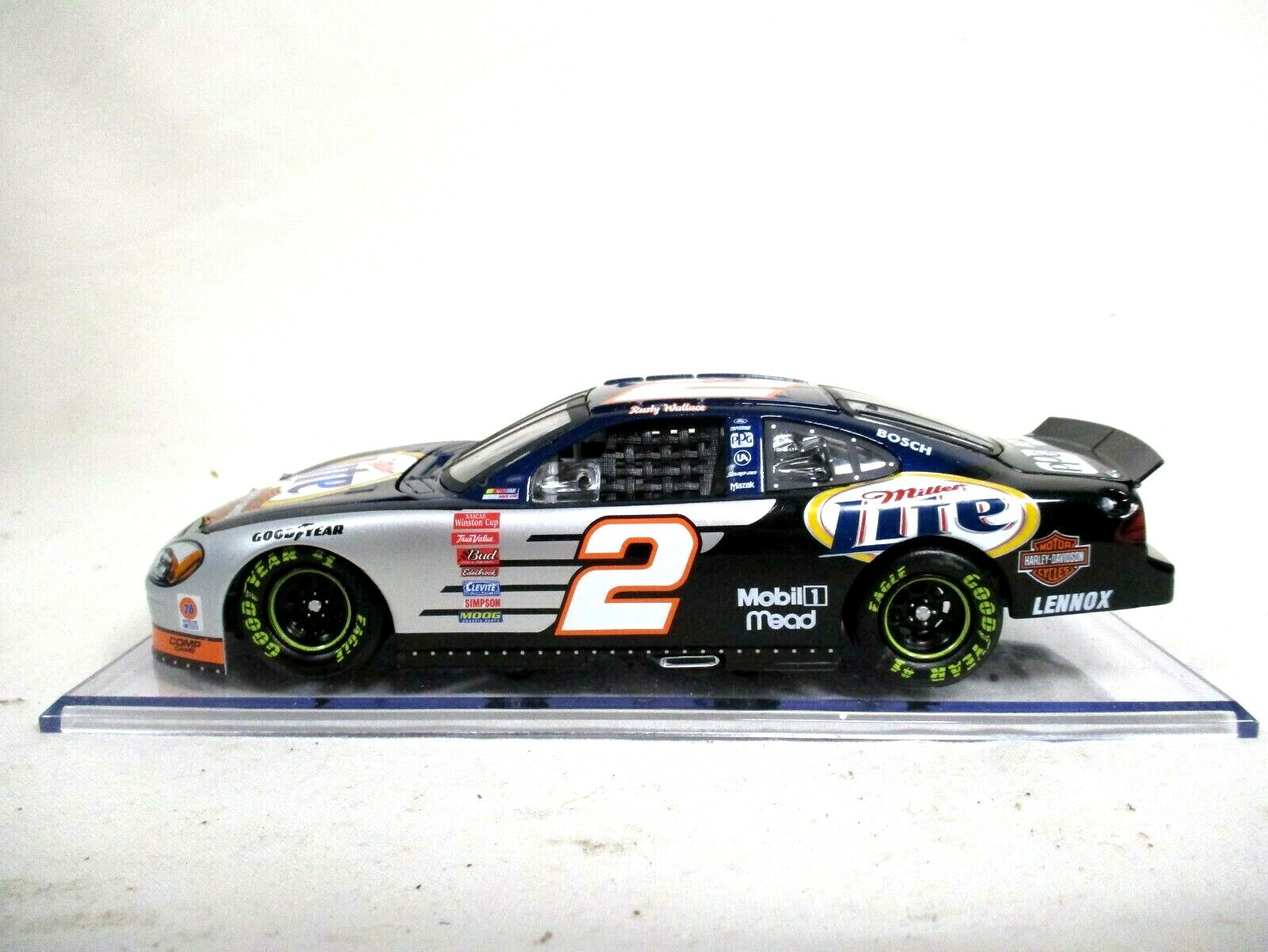 2001 Rusty Wallace #2 Miller Lite Harley-davidson Ford Taurus Diecast ...
