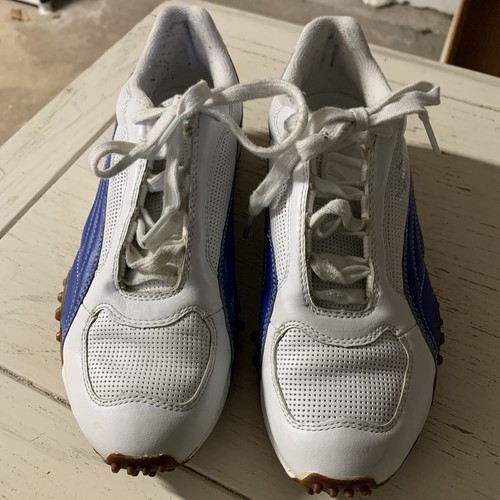 PUMA TEMO SOCCER SNEAKERS 6.5 white and blue | eBay