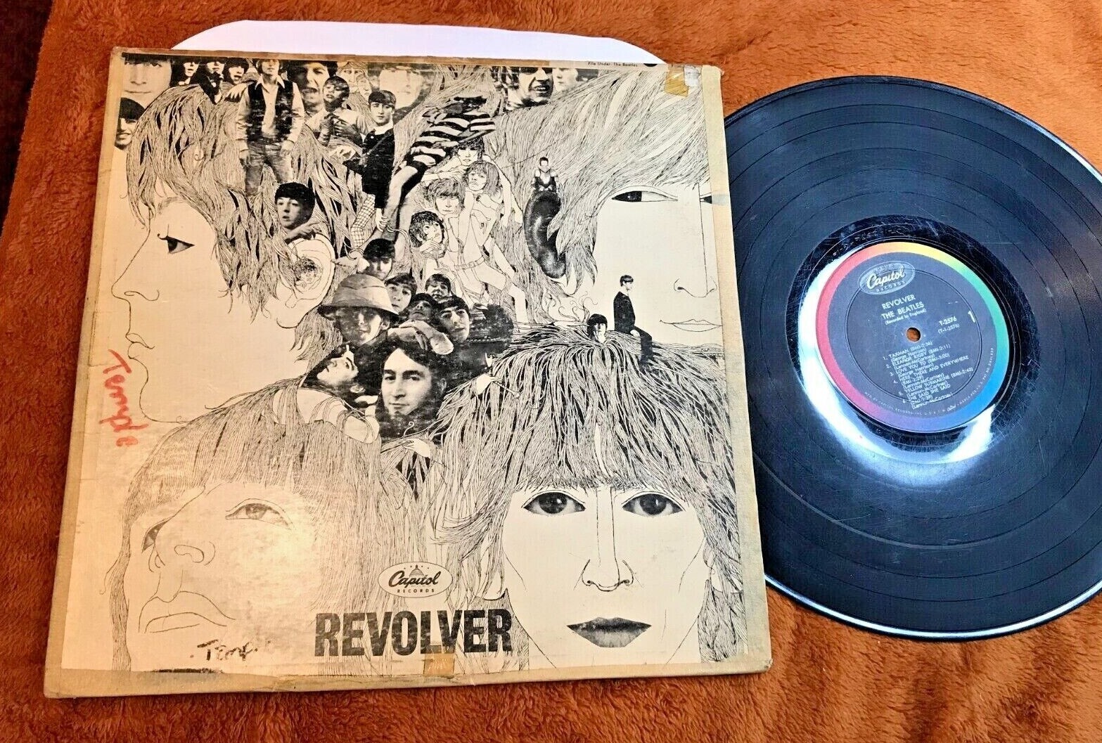 BEATLES REVOLVER CAPITOL T-2576 MONO orig 1966 rainbow band G-16 * / F ...