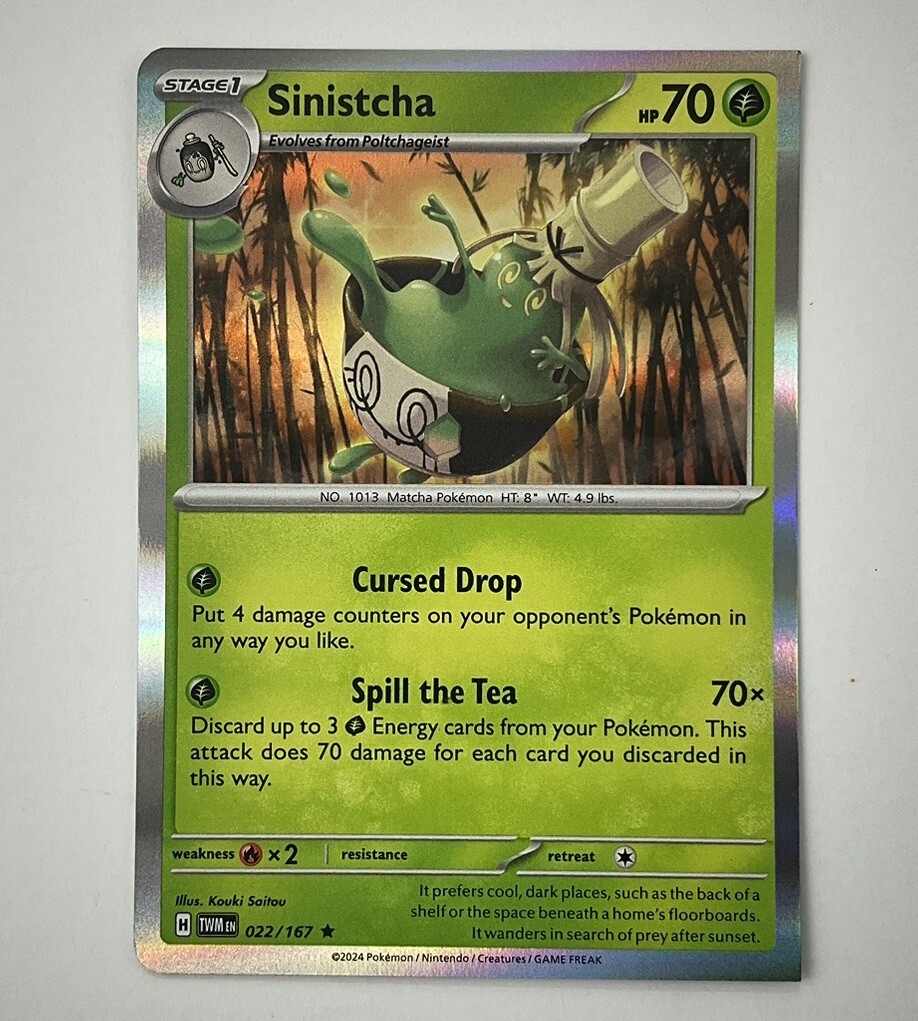 Sinistcha 022/167 TWM Twilight Masquerade Pokemon Card - NM ERROR ...