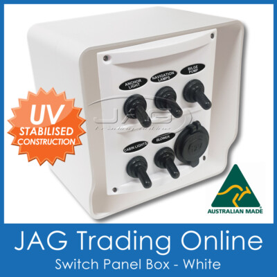 WHITE SWITCH PANEL MOUNTING BOX - Housing Surround Enclosure Boat ...