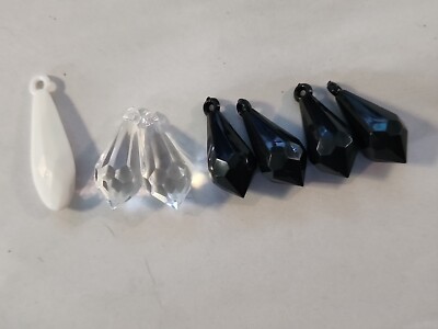Lot of 7 Plastic Acrylic 65-75mm Long Faceted Teardrop Drop Bead Top ...
