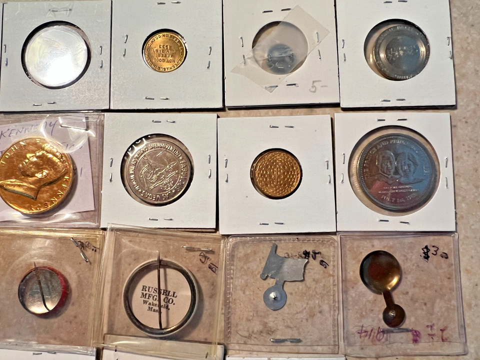 LOT OF 36 MIXED TOKENS, MEDALS Pins Coins Good For Trade Token Medal ...