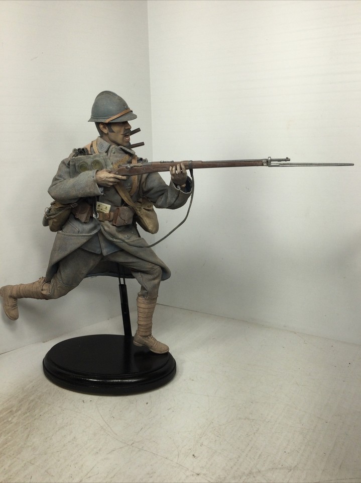 1/6 CUSTOM FRENCH WW1 FRONT LINE CHARGING INFANTRYMAN 1917 BERTHIER ...