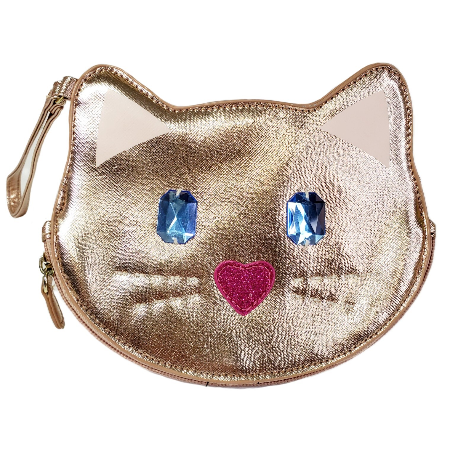 Betsey Johnson Metallic Kitty Cat Coin Purse Wristlet… - Gem