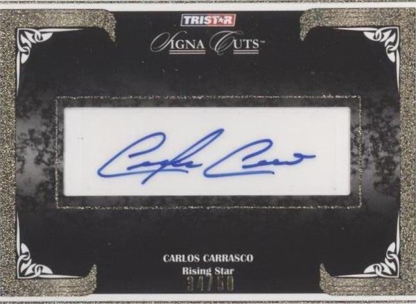 2008 TRISTAR Signa Cuts Cut Autographs - Gold Carlos Carrasco /50 (AU ...
