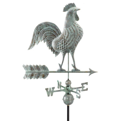 Beautiful 3-d extra large ROOSTER Weathervane ,POLISHED,ANTIQUED OR ...