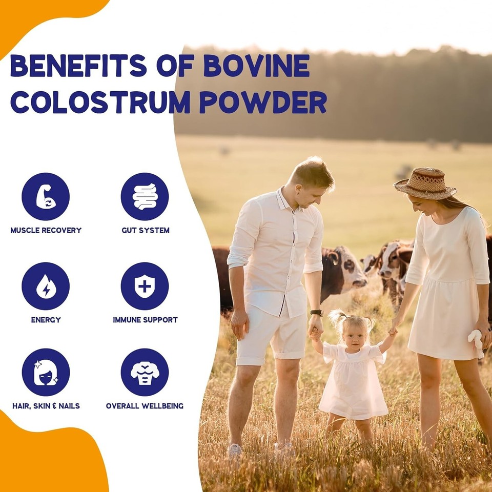 Bovine Colostrum Supplement Powder, Bovine Colostrum Superfood for Gut ...