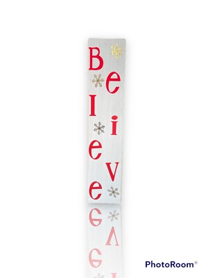 Believe Sign Wooden Welcome Sign Porch Sign Farmhouse Sign Vertical | eBay