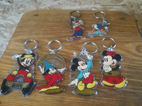 Lot of 6 vintage disney keychains: Mickey, Wizard Mickey, Donald Duck ...