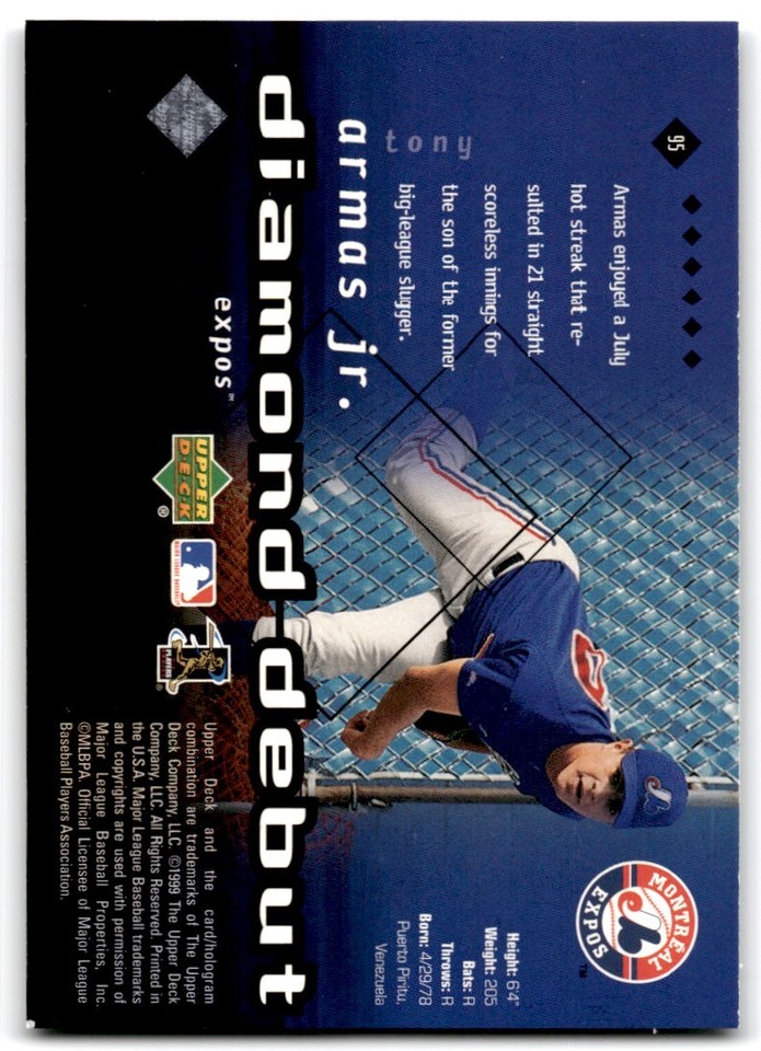 2000 Upper Deck Black Diamond Tony Armas Jr. Rookie Montreal Expos #95 | eBay