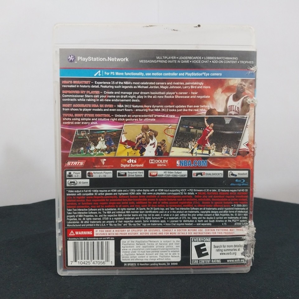 NBA 2K12 PlayStation 2 PS3 Game Disc; Acceptable Condition! | eBay