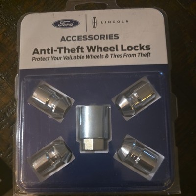 Genuine OEM Ford Lincoln Anti Theft Wheel Lock Set Chrome Plated ...