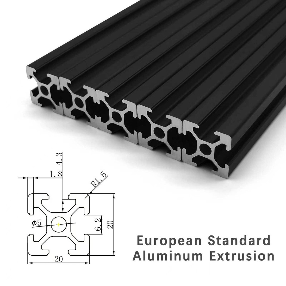 2020 Aluminum Extrusion T Slot Linear Rail 20x20 700m for 3D Printer ...