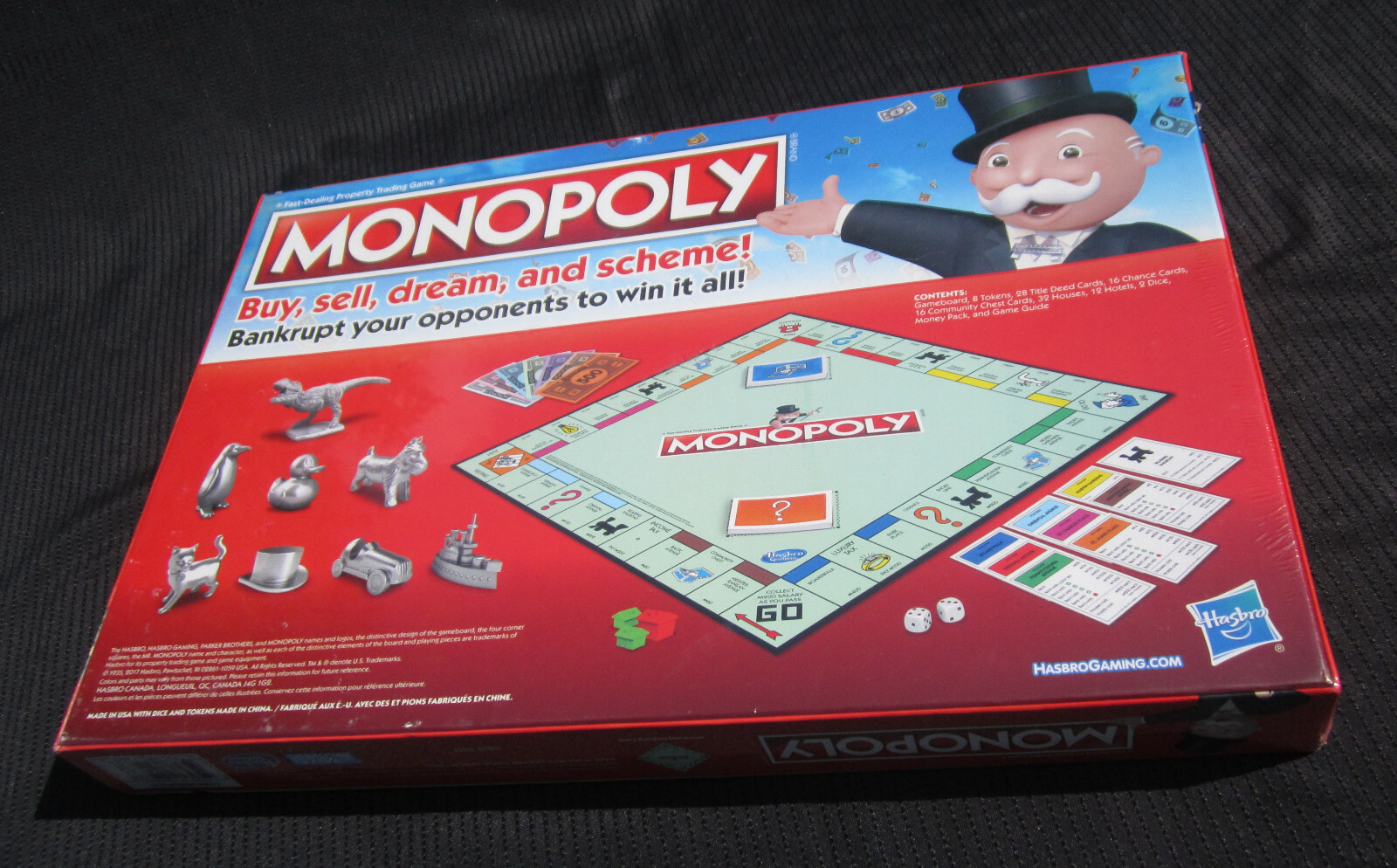 New Sealed MONOPOLY GAME C1009 w 8 TOKENS: T-Rex, Penguin, Duck, Dog ...