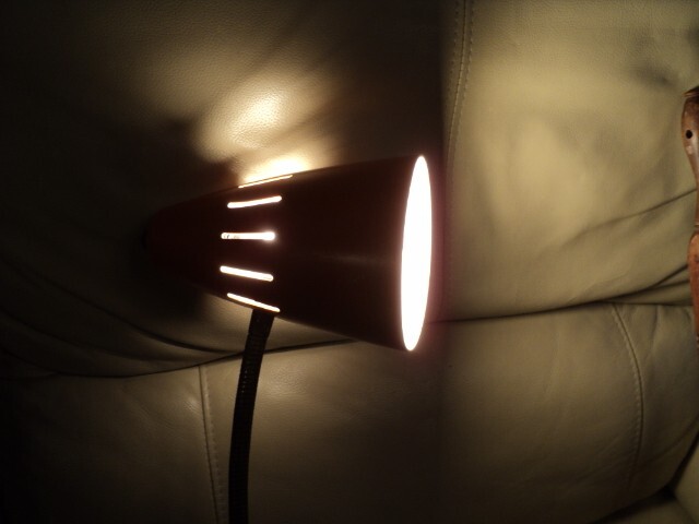 VINTAGE PIFCO 971 TABLE LAMP (WALL HANGING ) ORANGE GOOSE NECK CLASSIC ...