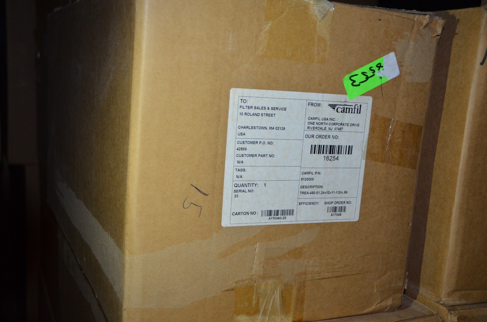 Camfil Ultra-Pac TREA-450-01 12X24X11.50 MERV 17 99% Filter NIB P/N ...