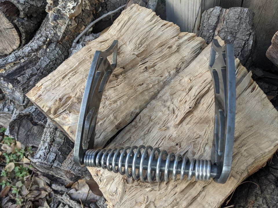 bbq barbeque pit handle hand made stainless steel spring weld on custom ...