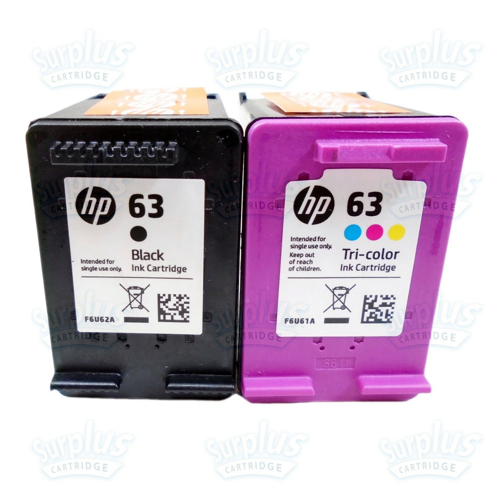 2 Genuine HP 63 Black+Color Ink ENVY 4511 4512 4520 4522 4524 DeskJet ...