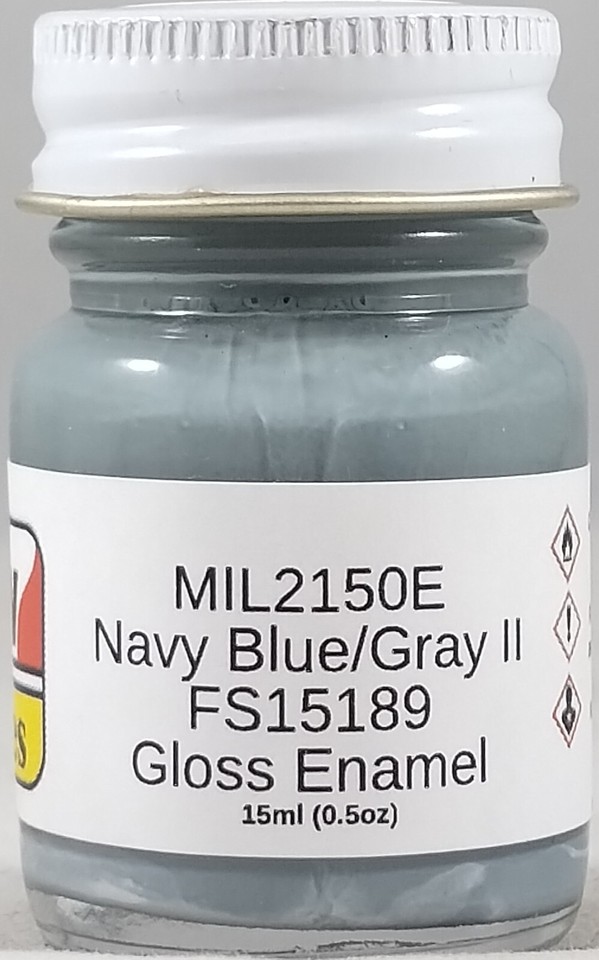 MCW Finishes MIL2150E Navy Blue/Gray II FS15189 Enamel Paint, Military ...