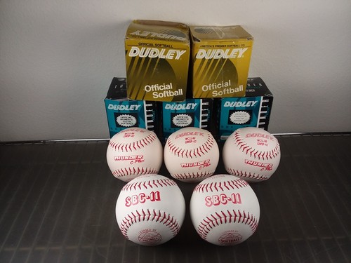 Lot of 5 Vintage Dudley 11" Softballs Thunder WC-11RF & SBC-11 ...
