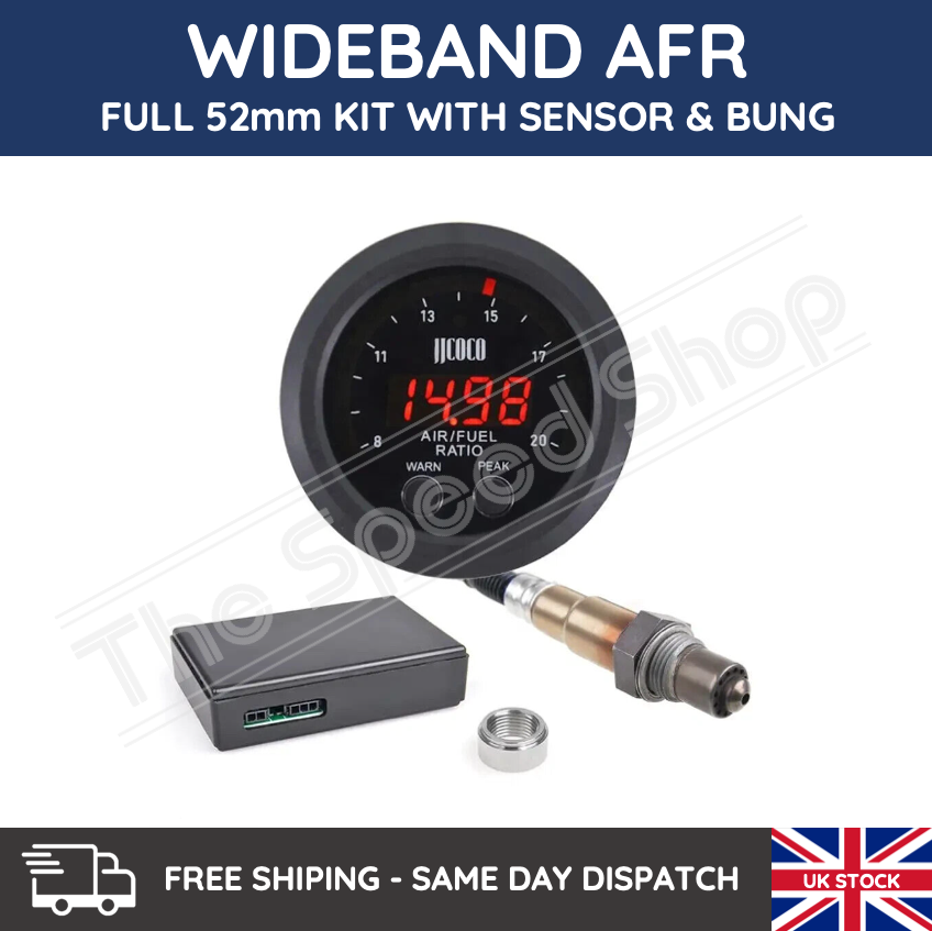 Wideband AFR Gauge Air Fuel Ratio Gauge 52mm LED 12v FULL KIT with ...