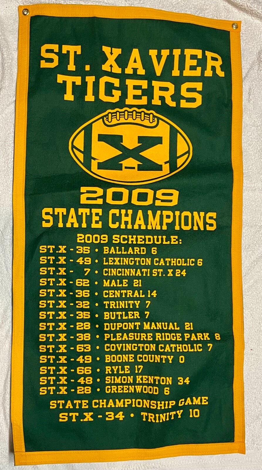 St. Xavier Tigers St. X 2009 Football Championship Banner | eBay