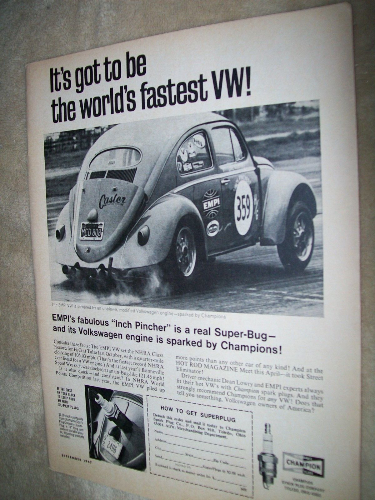 1967 Champion EMPI's Inch Pincher – Fastest Volkswagen- original ...