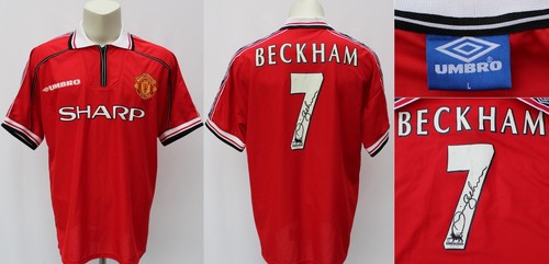 1998-99 Manchester United Treble Winners Shirt Signed by David Beckham ...