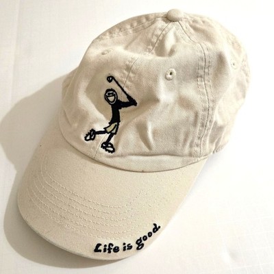 Life is Good Golf Stick Figure Baseball Cap Adjustable Stone Cotton | eBay