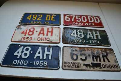1938, 1956, 1958, 1959, 1966, 1972 OHIO LICENSE PLATE LOT!!! MUST SEE ...