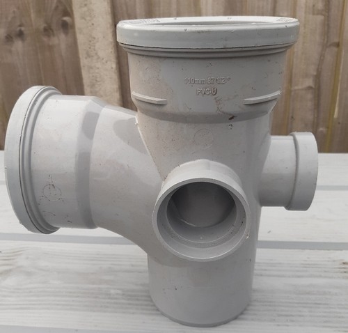 1x 110mm Single Branch GREY Soil Drainage Pipe PVCU | eBay UK