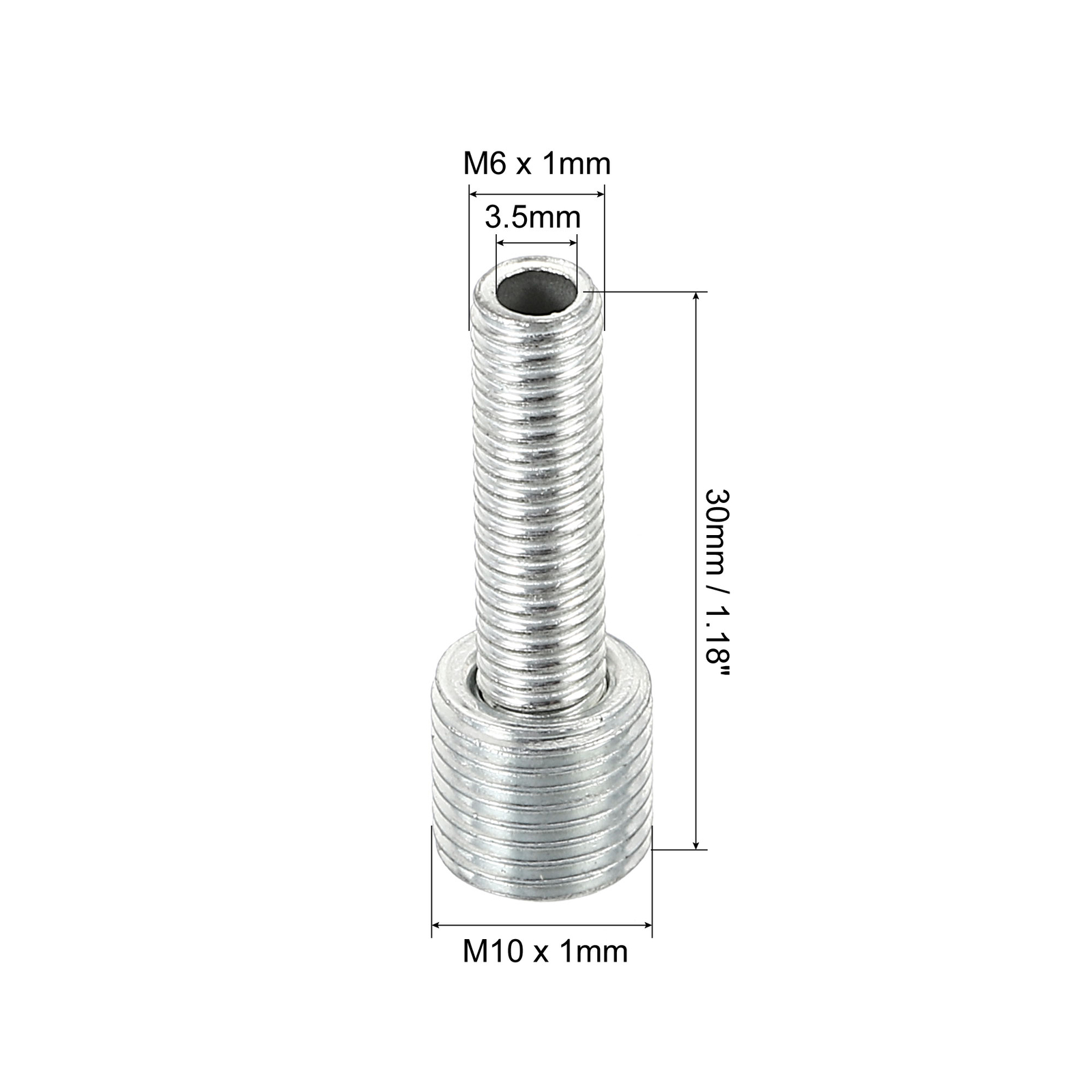 5pcs M10 to M6 30mm Double Male Threaded Reducer Bolt Screw Fitting ...