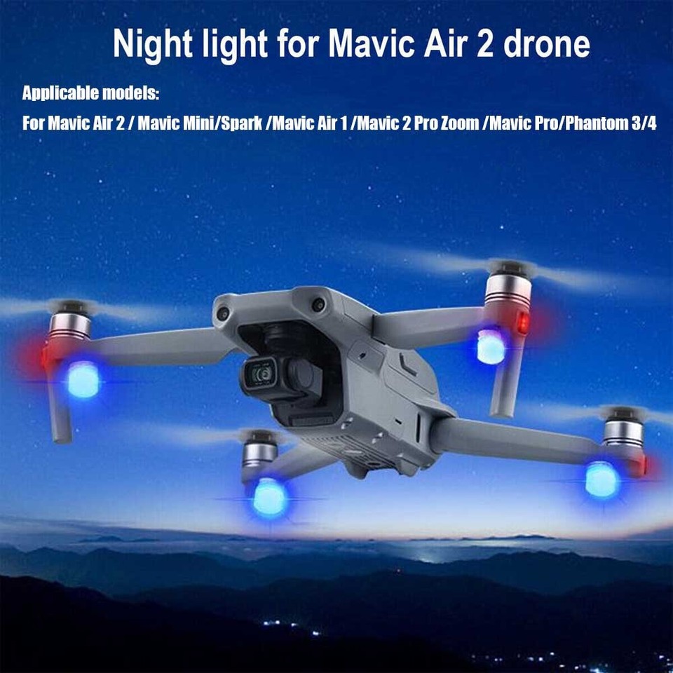 8Set Night Flight LED Lights Lamp Accessories For DJI Mavic Mini Air 2 ...