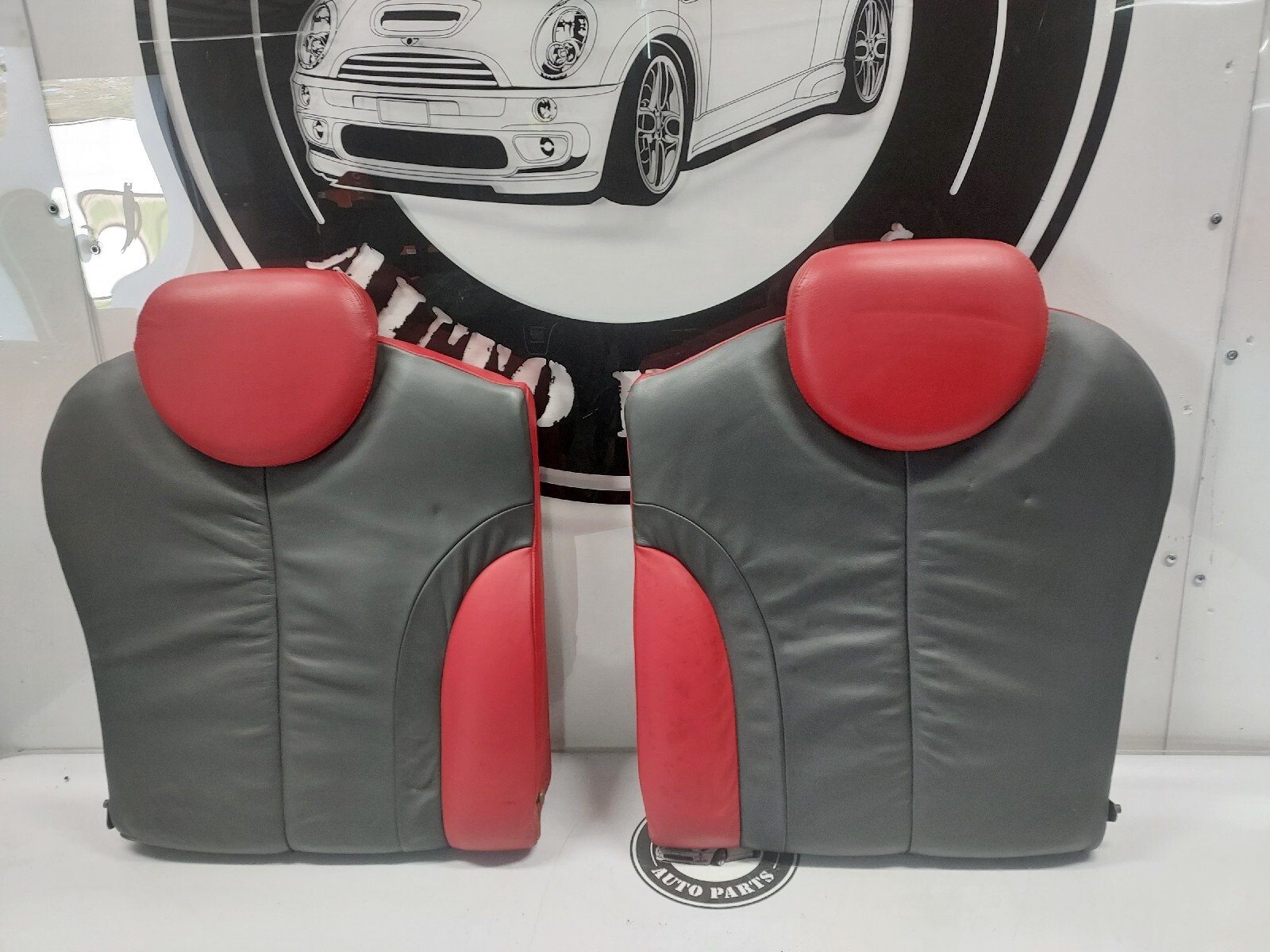 Mini Cooper MC40 Rear Seats Red Black Leather 02-06 R50 R53 | eBay