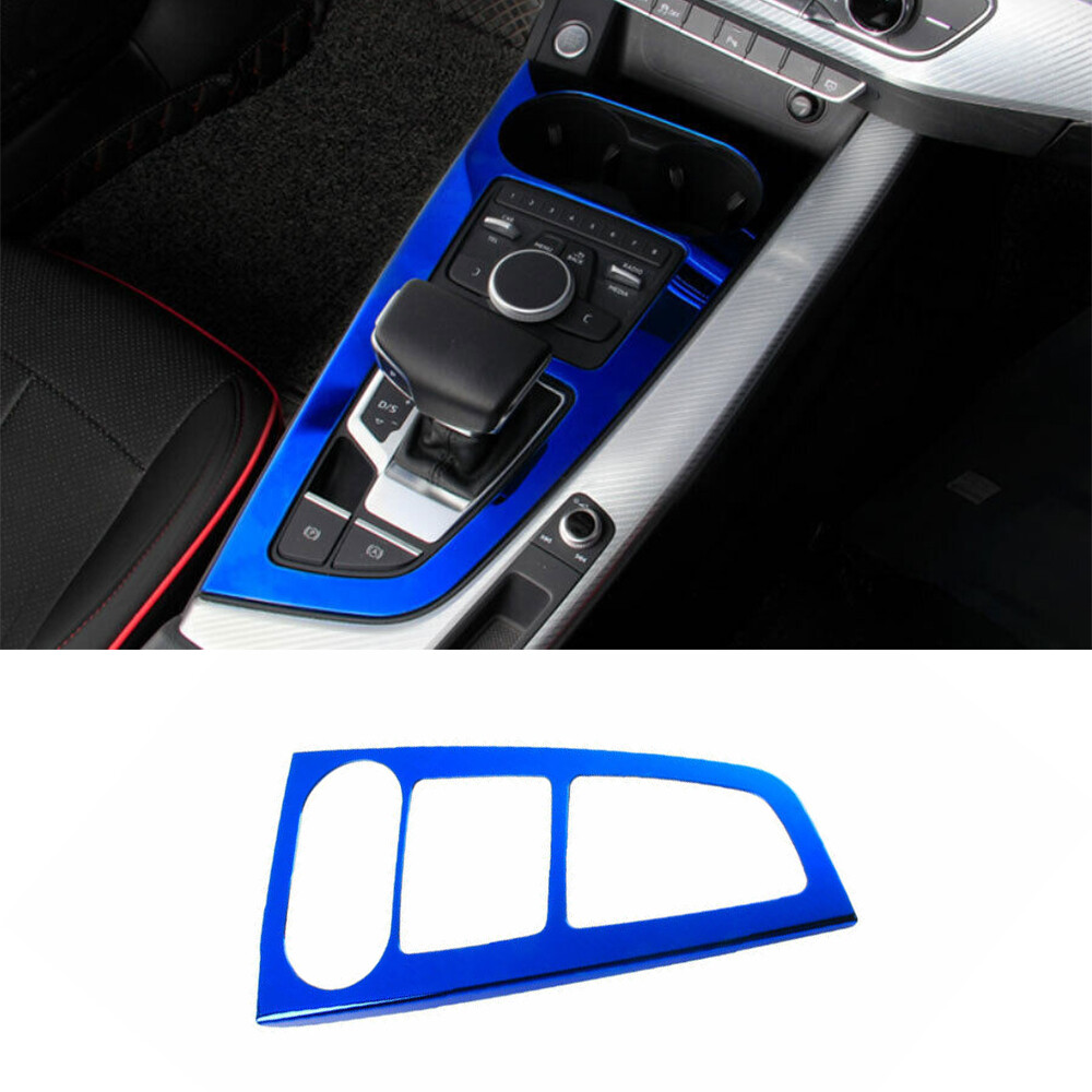 For Audi A4 A5 2017-2019 Blue Steel Car Center Control Shift Panel ...