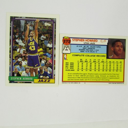 Stephen Howard Basketball Card (Utah Jazz) 1992-93 Topps #272 | eBay
