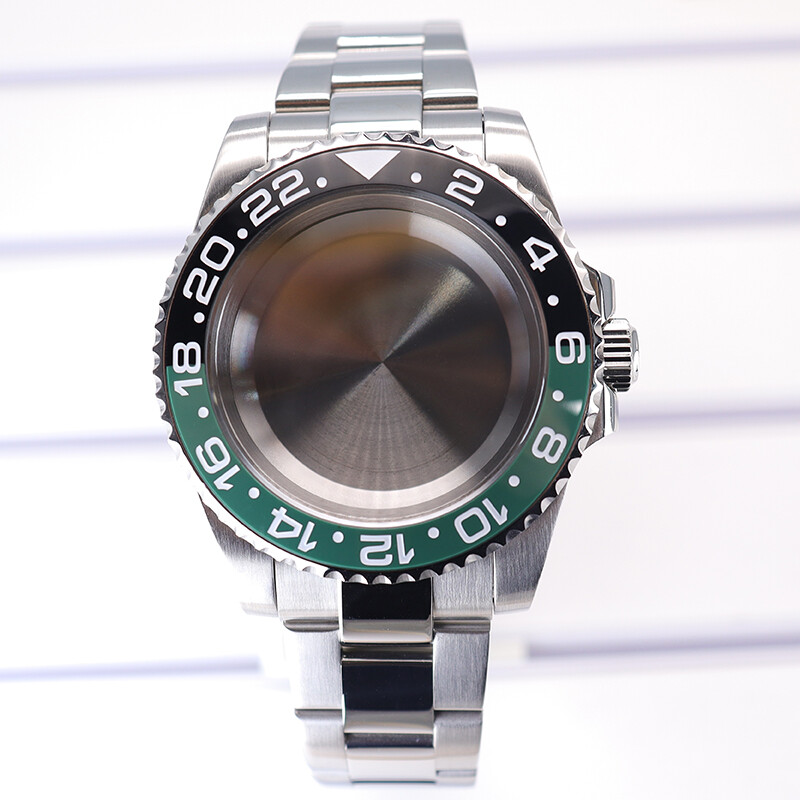 40mm Modified GMT watch case strap Sapphire Glass stainless steel ...