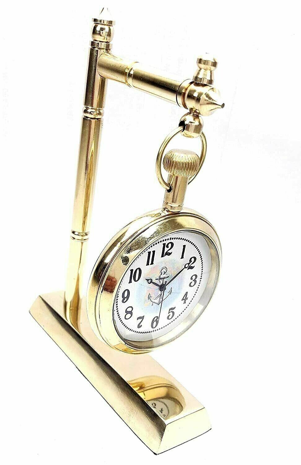 Beautiful Vintage Brass Desk Clock Table Clock Antique Nautical watch ...