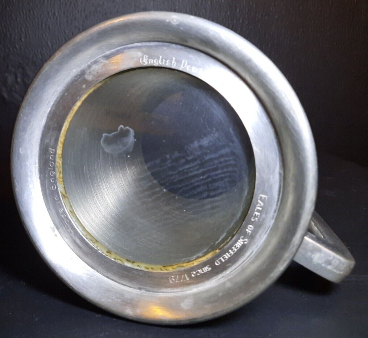 Leonard Eales of Sheffield Since 1779 English Pewter Glass Bottom Mug ...