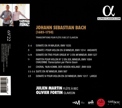 JULIEN MARTIN / OLIVIER FORTIN BACH TRANSCRIPTIONS NEW CD 3760014199394 ...