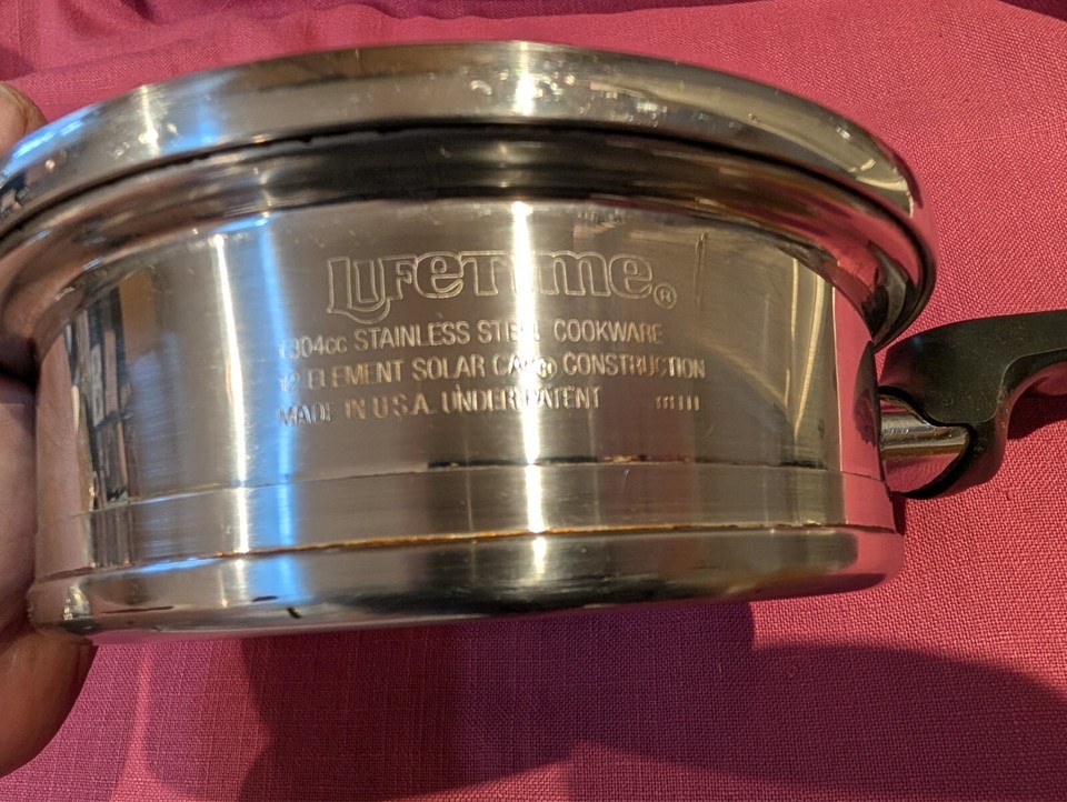 Vintage Lifetime Cookware Stainless Steel 1 QT 7.5" Frying Pan Skillet ...