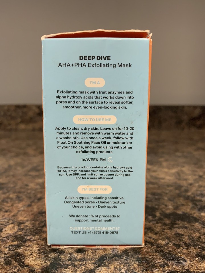 Bubble Skincare Deep Dive AHA + PHA Exfoliating Mask Step 2 1.52oz NEW ...