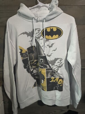 Vintage DC Comics Sweatshirt Men’s Small Batman White Hoodie Pullover Batman | eBay