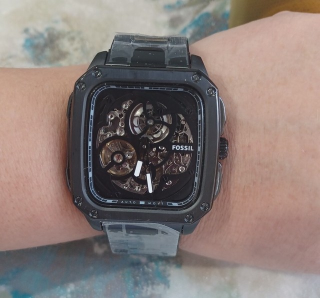 Fossil Inscription Automatic Smoke Stainless Steel Watch BQ2574 for ...