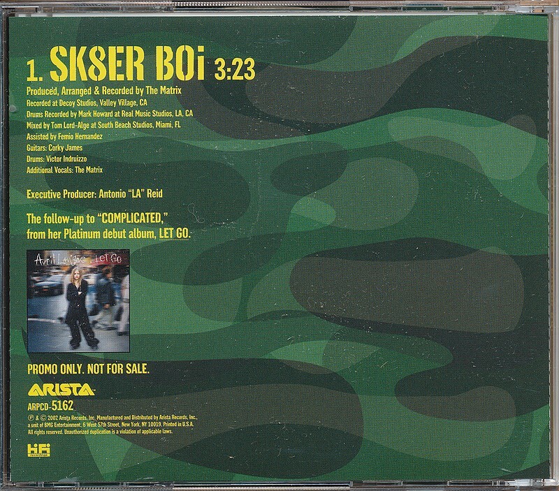 Avril Lavigne - SK8ER BOi RARE promo radio only CD single '02 | eBay