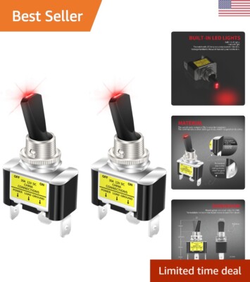 Heavy Duty 30 Amp DC Toggle Switch - 12V Lighted Switch for Automotive ...